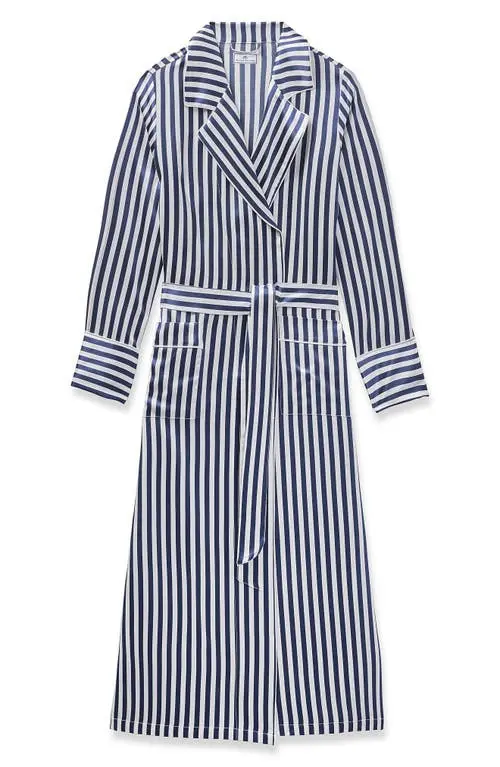PETITE PLUME Bengal Stripe Silk Robe
