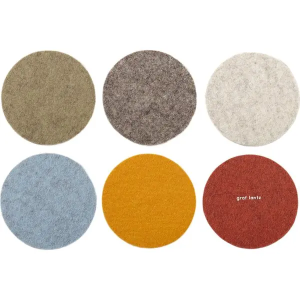GRAF LANTZ Bierfilzl Merino Wool Round Coaster Multi 6 Pack - Desert Sun