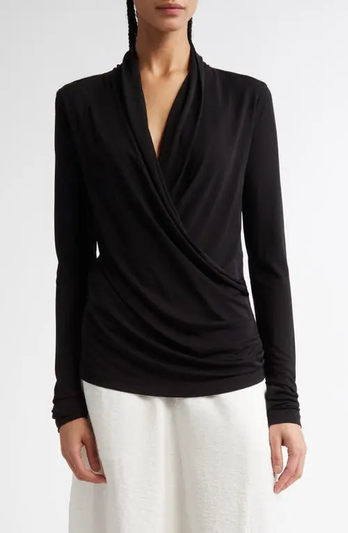 TOTEME Draped Jersey Top - Black