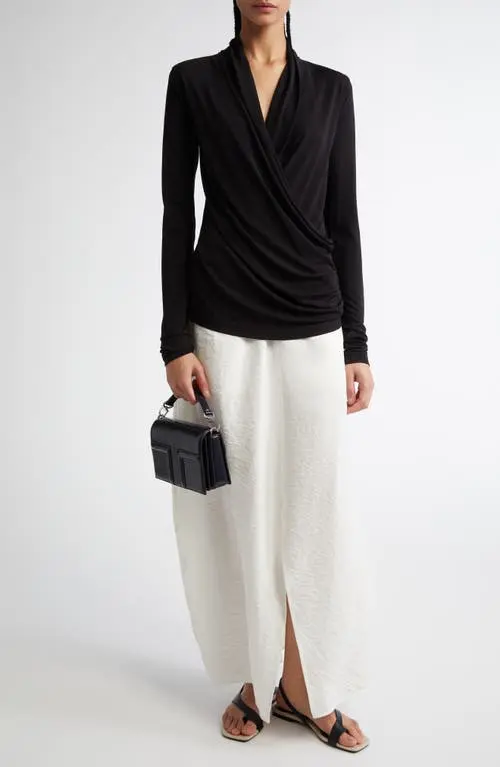 TOTEME Draped Jersey Top - Black