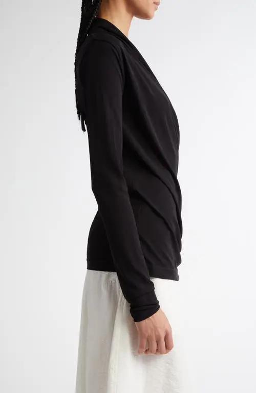 TOTEME Draped Jersey Top - Black