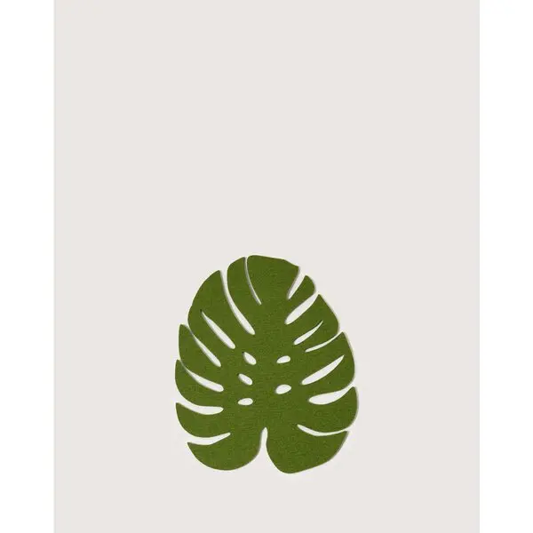 GRAF LANTZ Merino Wool Large Monstera Trivet - Loden Green