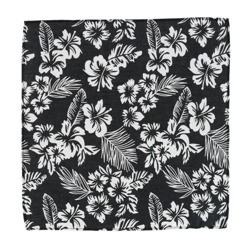 Trafalgar Mana Hawaiian Print Handkerchief - Black