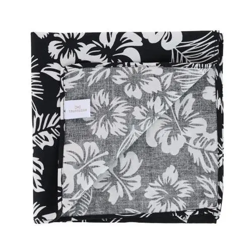 Trafalgar Mana Hawaiian Print Handkerchief - Black