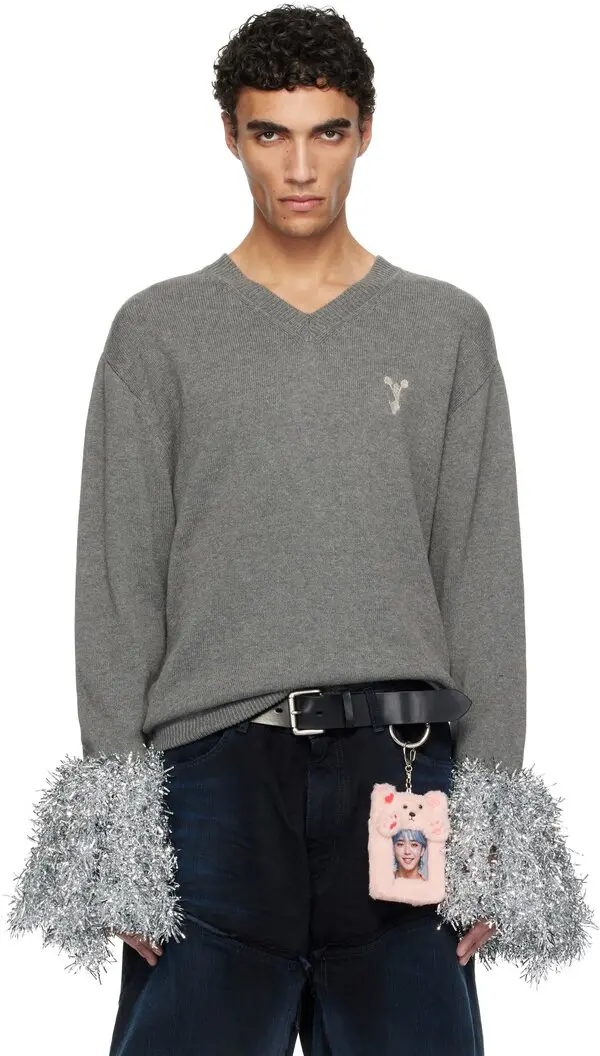 Doublet Cheerleading Pompon Sweater - Grey | Editorialist