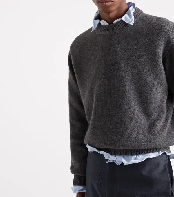 Prada Re-cashmere Crew-neck Sweater - Grey