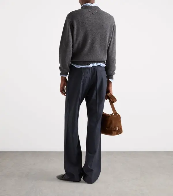 Prada Re-cashmere Crew-neck Sweater - Grey