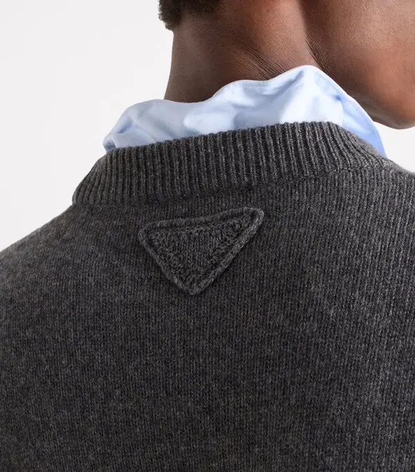 Prada Re-cashmere Crew-neck Sweater - Grey
