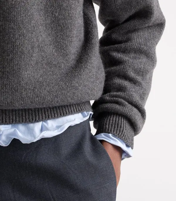 Prada Re-cashmere Crew-neck Sweater - Grey