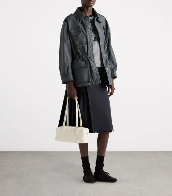 Prada Mohair-wool Pleated Skirt