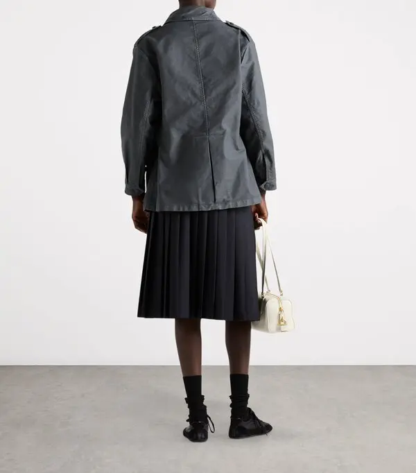Prada Mohair-wool Pleated Skirt