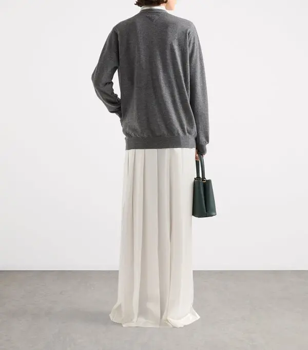 Prada Satin Pleated Maxi Skirt