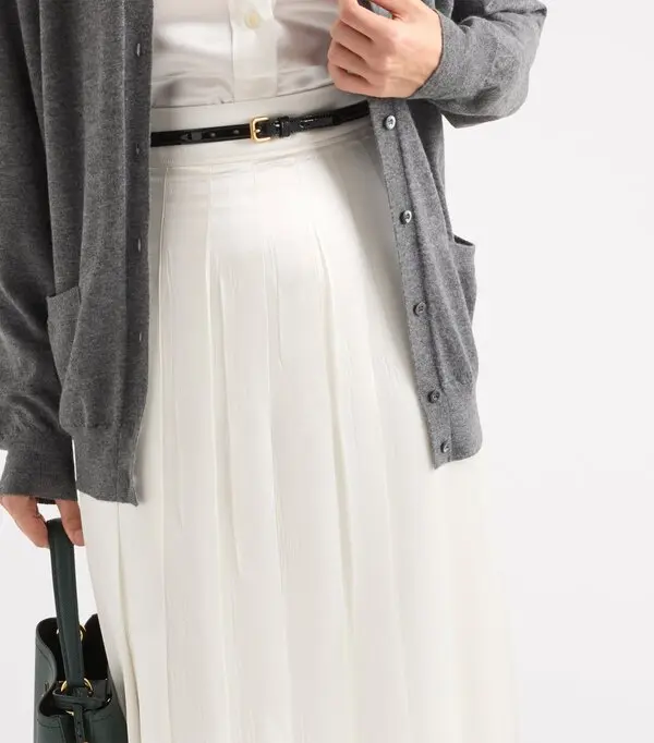 Prada Satin Pleated Maxi Skirt