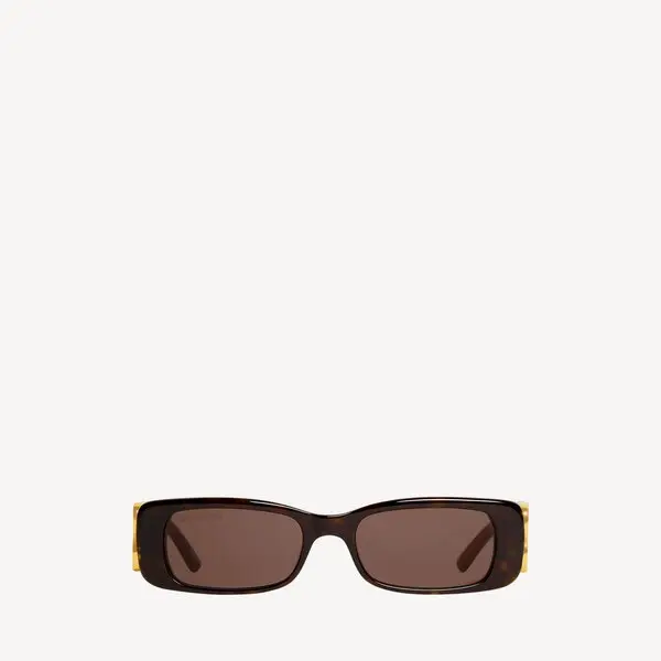 Balenciaga Dynasty Rectangle Sunglasses - Brown