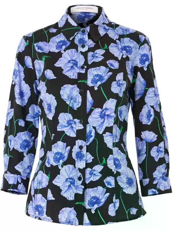 Carolina Herrera Floral-print Shirt - Black