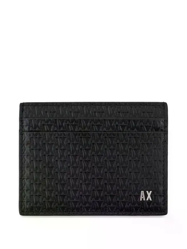 Armani Exchange Monogram-debossed Cardholder - Black