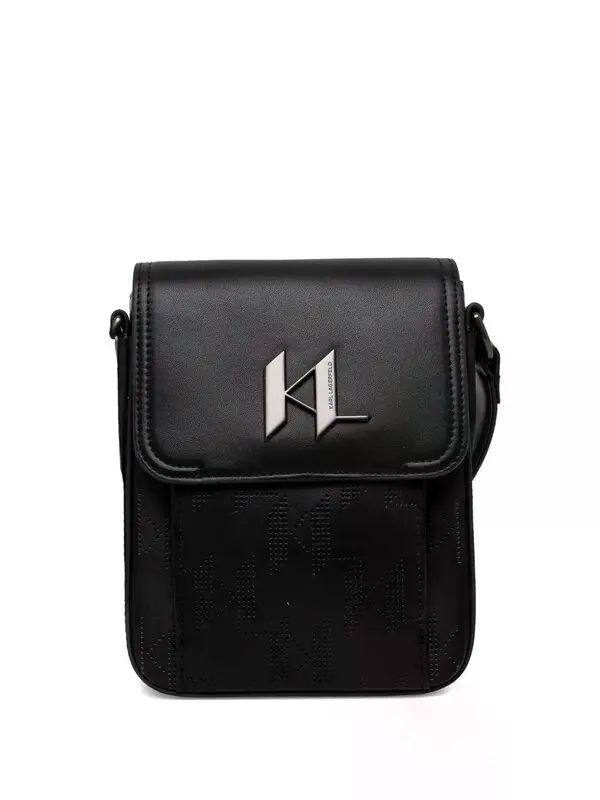 Karl Lagerfeld Black Leather Belt Bag with Logo & Wallet Karl Lagerfeld K/Loom Leather Belt Bag | Black | FARFETCH main image 2