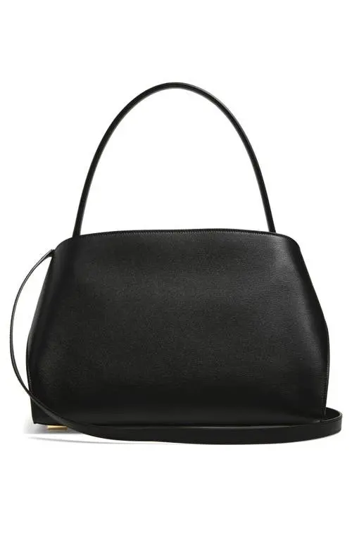 FERRAGAMO Small Hug Leather Satchel - Nero/borgogna