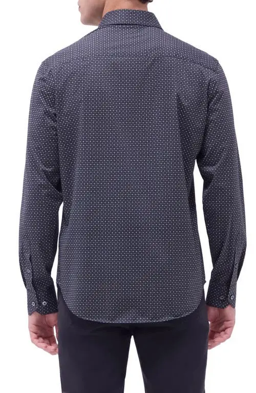 Bugatchi James Ooohcotton® Diamond Check Button-up Shirt - Black