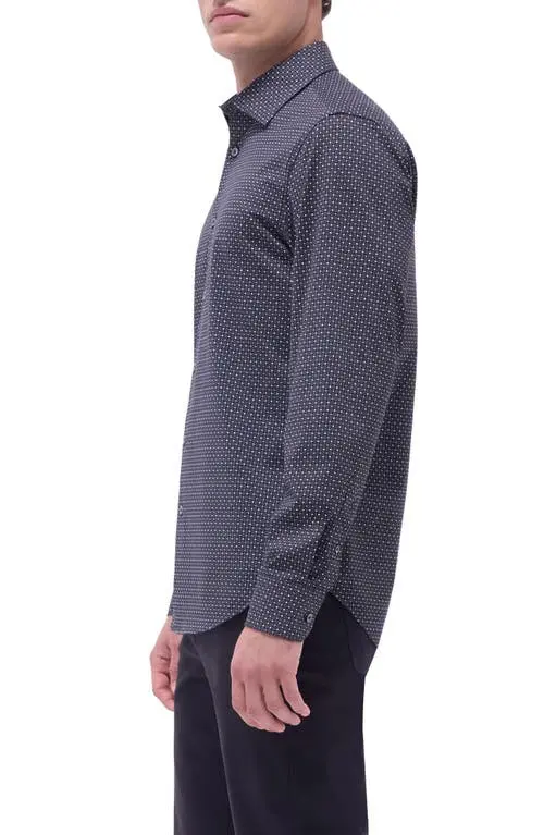 Bugatchi James Ooohcotton® Diamond Check Button-up Shirt - Black