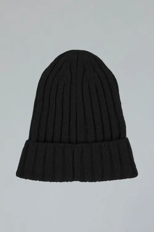 SSKEIN Ribbed Baby Alpaca Beanie - Black