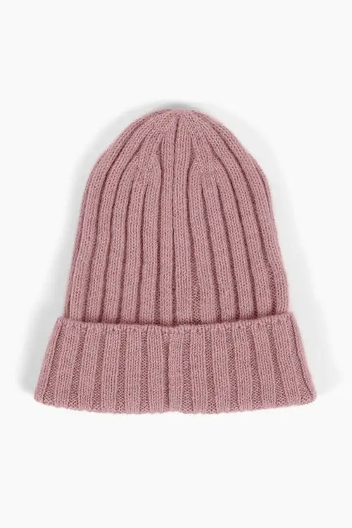 SSKEIN Ribbed Baby Alpaca Beanie - Cameo Pink