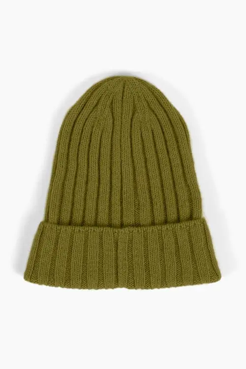 SSKEIN Ribbed Baby Alpaca Beanie - Moss