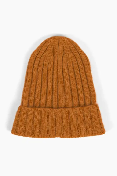 SSKEIN Ribbed Baby Alpaca Beanie - Ochre