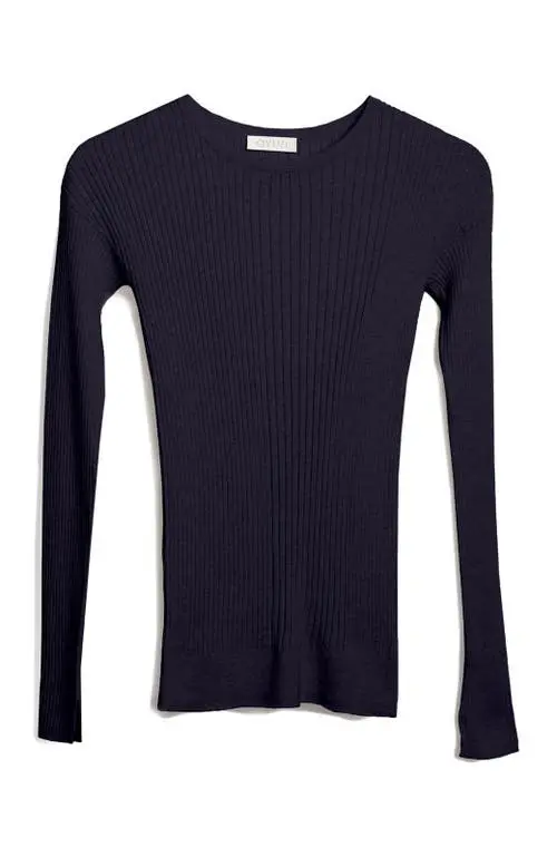 OYUN Ribbed Crew Neck Pullover - Midnight