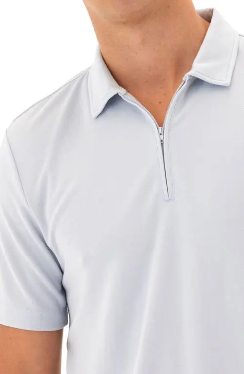THREADS 4 THOUGHT Erick Solid Peached Piqué Zip Polo - Seamist