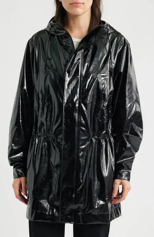 Rains Bold Waterproof Raincoat - Crackl Black