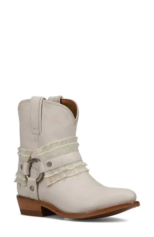 Frye Billy Ruffle Harness Booties - Ivory