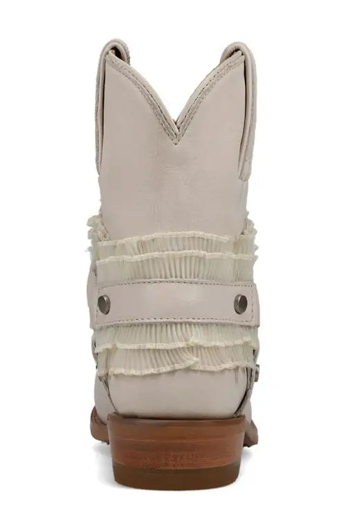 Frye Billy Ruffle Harness Booties - Ivory