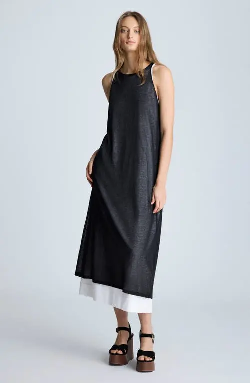 KENNETH COLE Sheer Layer Midi Dress