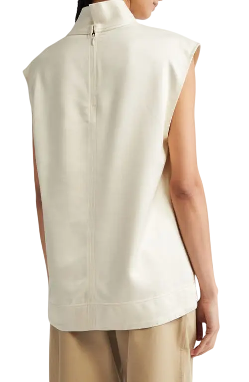 TOTEME Funnel Neck Sleeveless Top - Ecru