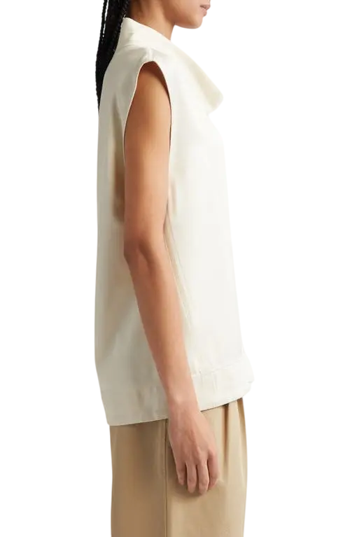 TOTEME Funnel Neck Sleeveless Top - Ecru