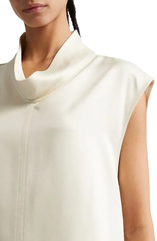 TOTEME Funnel Neck Sleeveless Top - Ecru