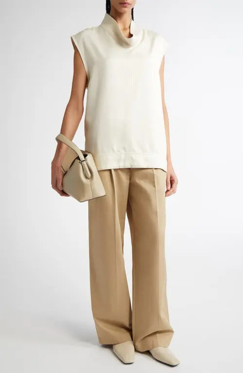 TOTEME Funnel Neck Sleeveless Top - Ecru