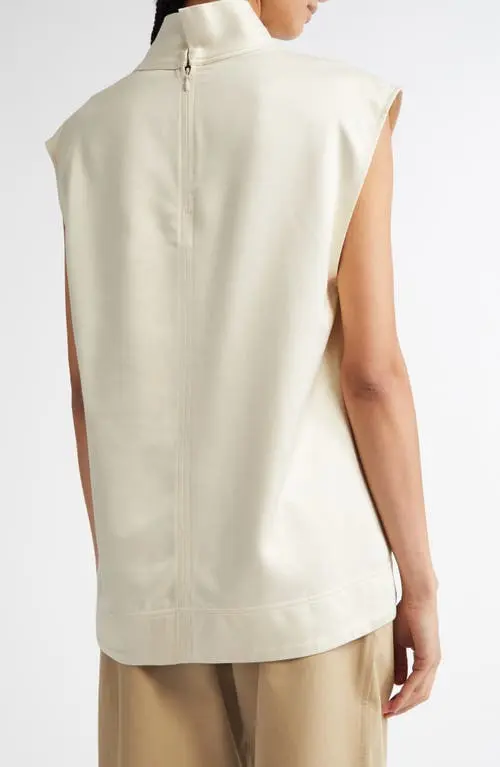 TOTEME Funnel Neck Sleeveless Top - Ecru