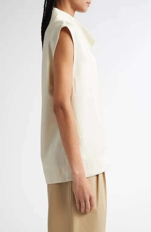 TOTEME Funnel Neck Sleeveless Top - Ecru