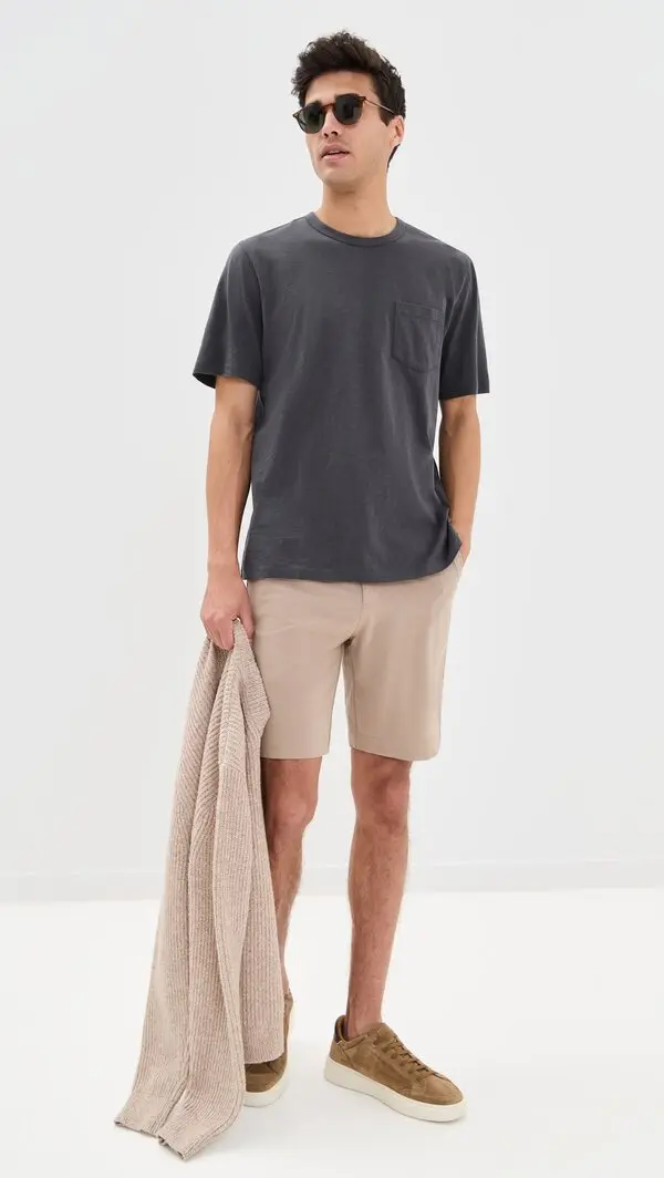 Faherty Brand Slubbed Weave All Day Shorts - Khaki