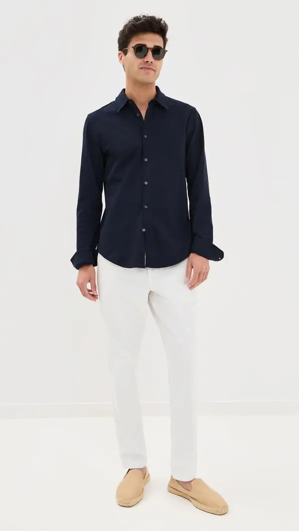 Orlebar Brown Giles Pique Knit Button Down