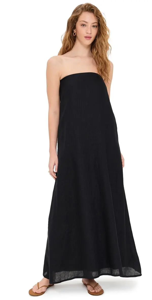 knee length dresses for ladies Nara Spaghetti Strap Contrast Maxi Dress L