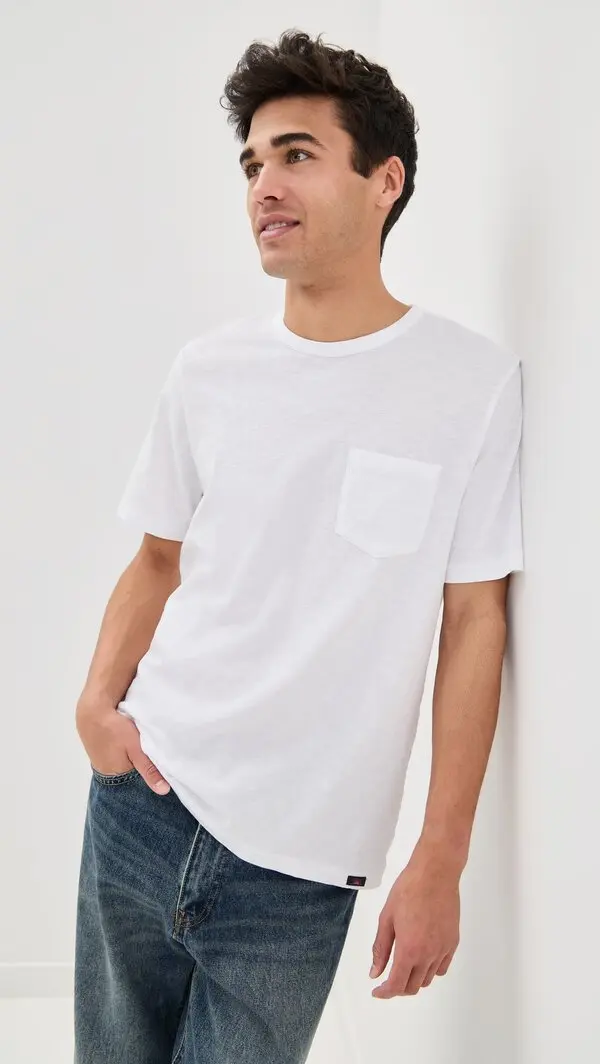 Faherty Brand Sunwashed Pocket Tee - White