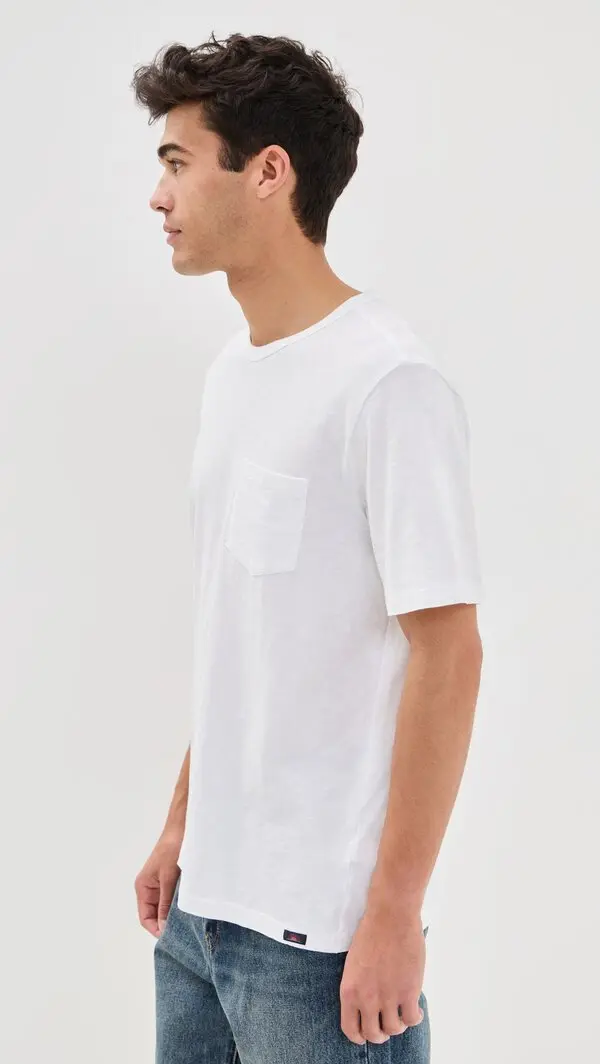 Faherty Brand Sunwashed Pocket Tee - White