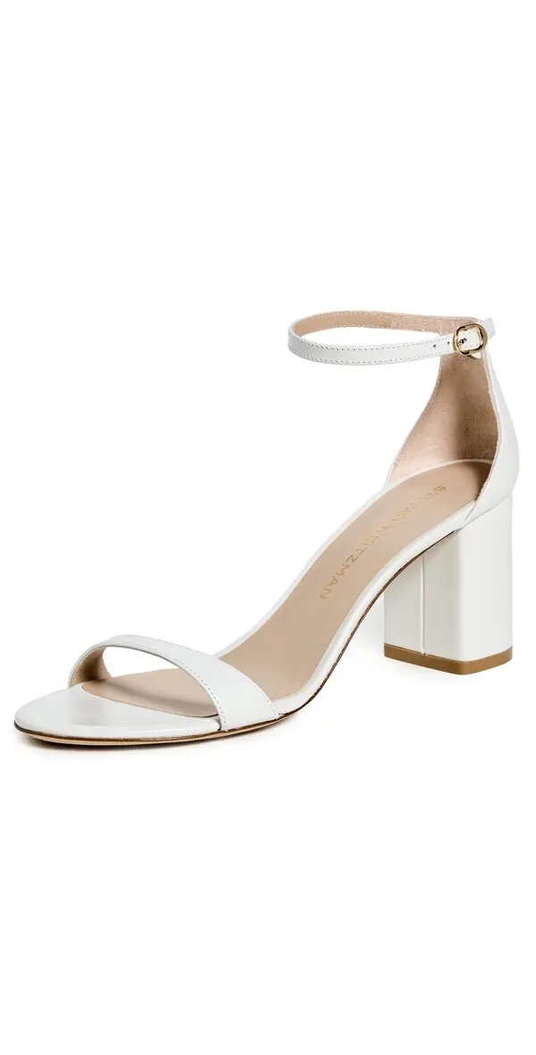 STUART WEITZMAN Nudist Block Sandals - White