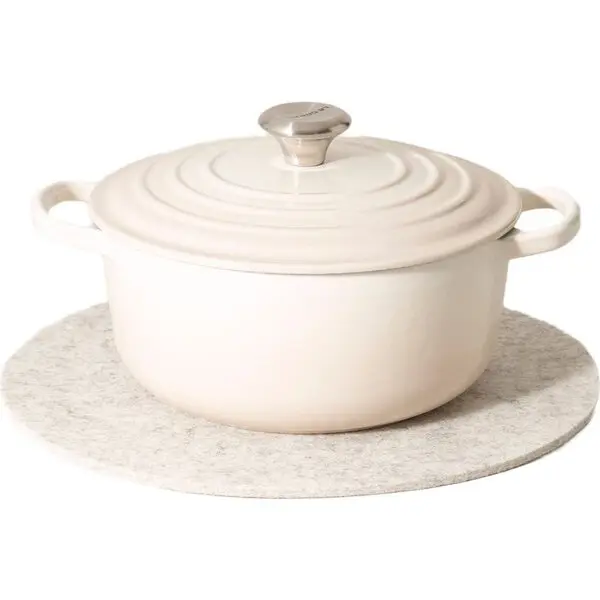 GRAF LANTZ Merino Wool 12" Round Trivet - Heather White