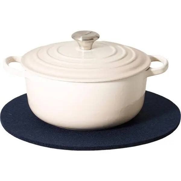 GRAF LANTZ Merino Wool 12" Round Trivet - Marine