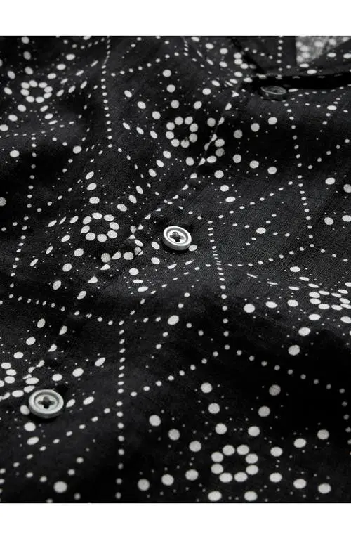 John Varvatos Dan Geometric Linen Camp Shirt