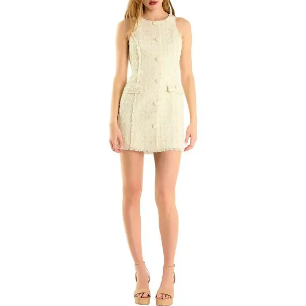 Endless Rose Fringe Tweed Mini Dress